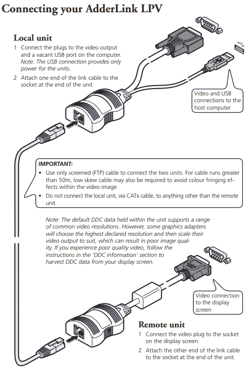ALPV150P - ADDERLink LPV Line Powered VGA Extender Kit