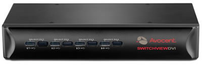 4SVDVI10-001 - Avocent SwitchView DVI 4-Port USB KVM Switch with USB 2.0 Hub & Audio