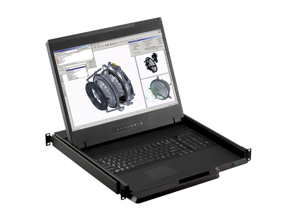 W119 - 1U 19Inch Widescreen Rack Mount Monitor Keyboard Drawer w ...