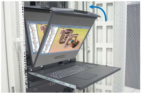 DK117e - 1U 4K Dual Slide 17Inch Rack Mount Monitor Keyboard Drawer