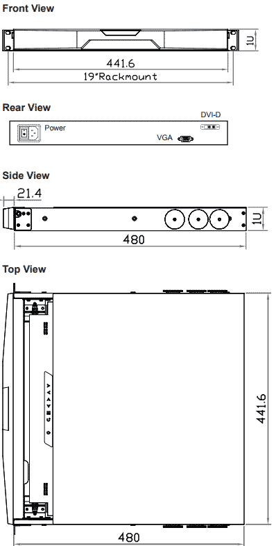 RP-F117 - 1U 17Inch Full HD Rack Mount Monitor Drawer