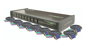 GCS138KIT - IOGEAR MiniView 8-Port VGA PS/2 KVM Switch w/Cables