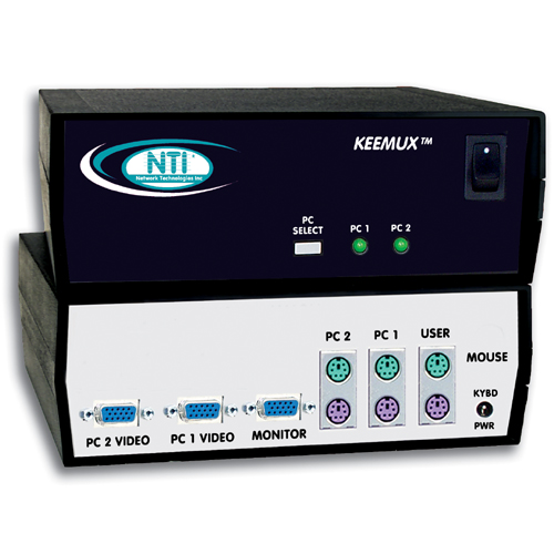 NTI KEEMUX-P2 - 2-port PS/2 KVM Switch
