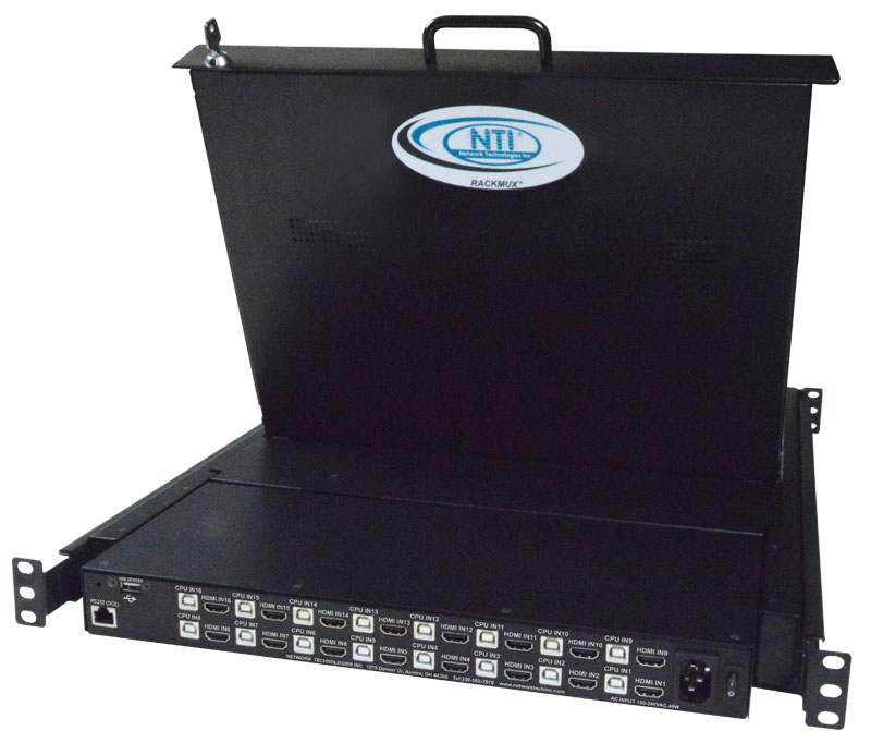 RACKMUX-4K17-N-16HD4K - 1U 4K 17Inch Rackmount KVM Drawer with 16-Port ...