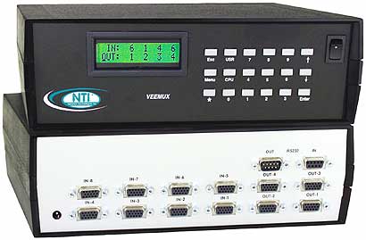 SM-8X4-15V-LCD-DT - NTI Video Matrix Switch 8 Signals In 4 Out Desktop Unit
