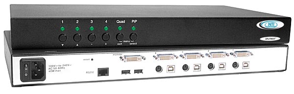 NTI Quad Screen Splitter w/ 4-port KVM Switch