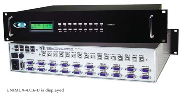 UNIMUX-2X8-U - NTI 2-User by 8-Port Matrix USB KVM Switch
