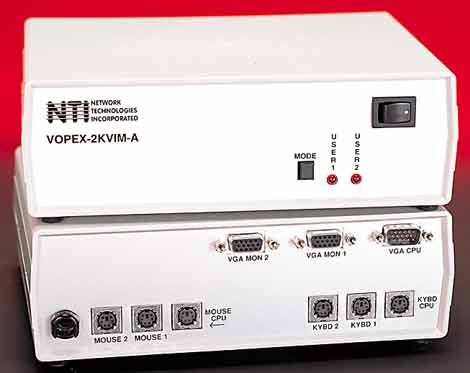 VOPEX-2KVAIM-A - NTI 2 Port KVM Splitter w/Audio