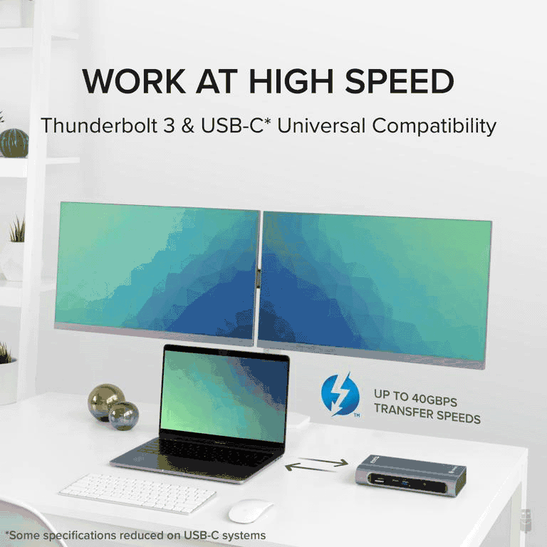 TBT3-UDZ - Plugable Thunderbolt™ 3 and USB-C Dual Display Dock with 96W ...