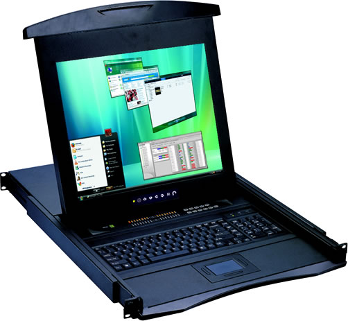 RN119 - RALOY 1U 19Inch Rackmount Keyboard Drawer with Samsung TFT LCD ...