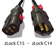 ZONIT zLock Dual - Locking C14 to Locking C15 Power Cord - 3.3ft Black ...