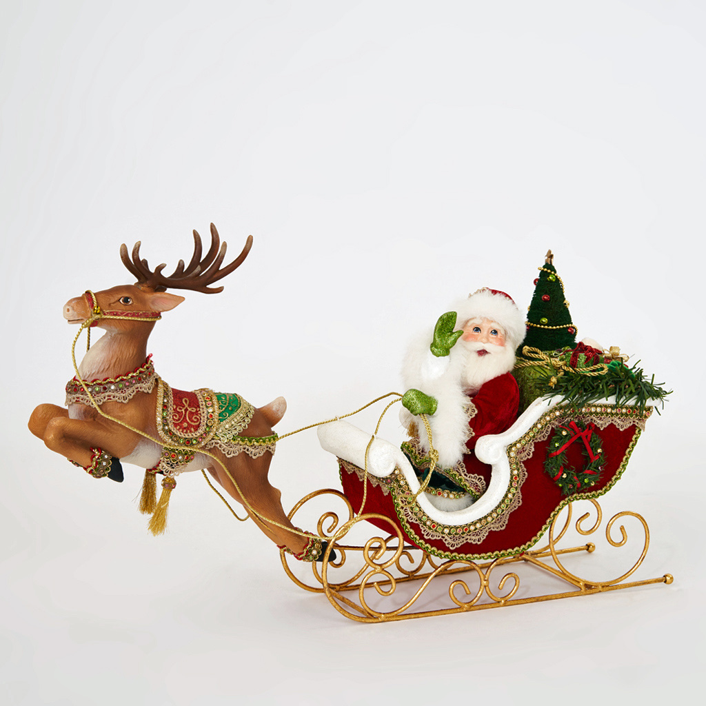 Santa Sleigh And Reindeer