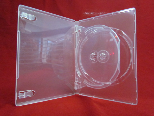 14mm Double DVD Case w/Swing Tray, Glossy Super Clear PSD44SC, 100pcs/Case