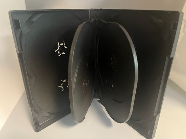 NEW 27MM MULTI-8 DVD CASE BLACK, OVERLAPPING HUB, 27MMB8, 50/CS