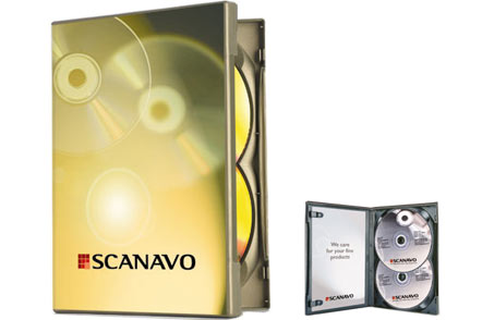 SCANAVO 22MM DOUBLE 2/ONE OVERLAPPING DVD CASE BLACK 64 PCS