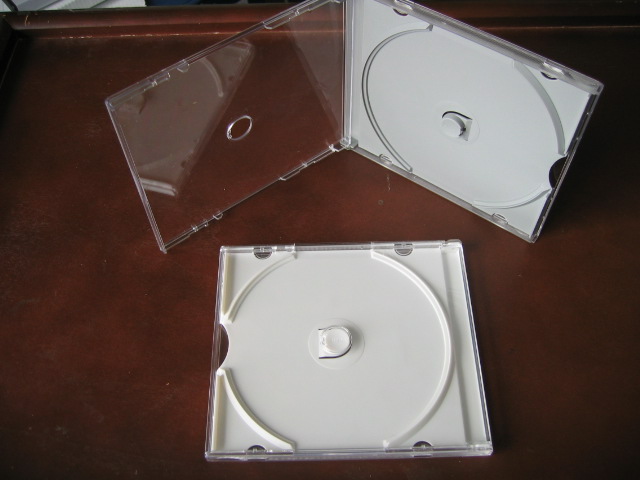 SUPER JEWEL CASE CD/DVD PUSH-HUB CASES W/GRAY TRAY, 100 PCS