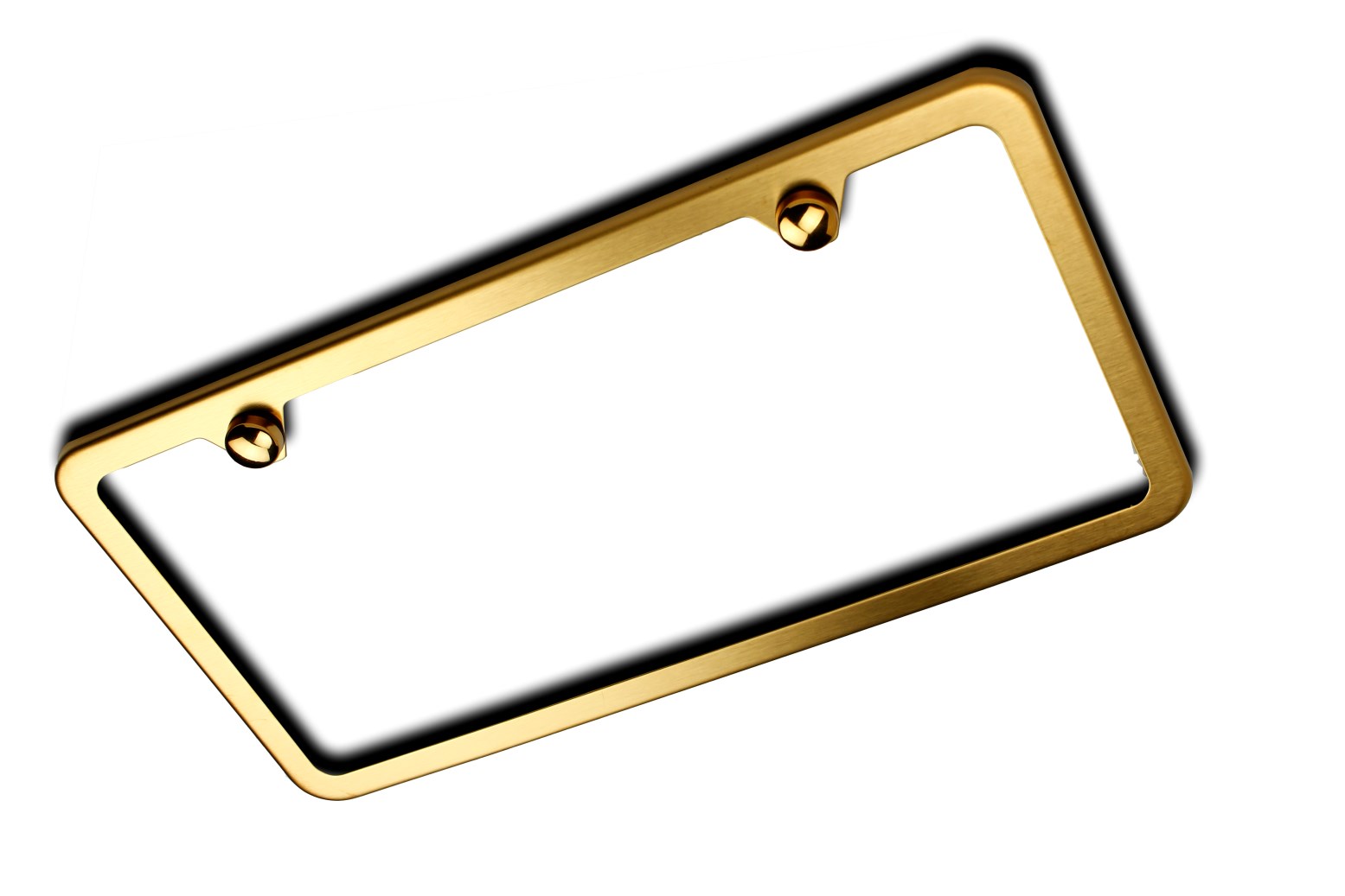 Brushed Gold Titanium Finish over Stainless Steel License Plate Frame ...