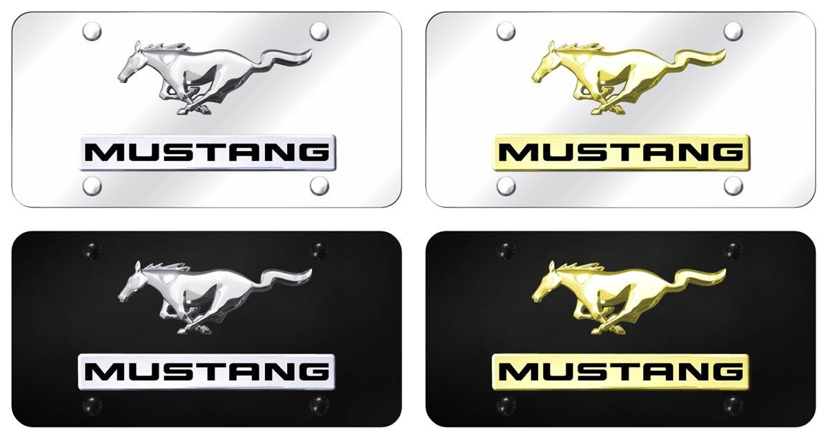 Mustang Name and Logo Front License Plates