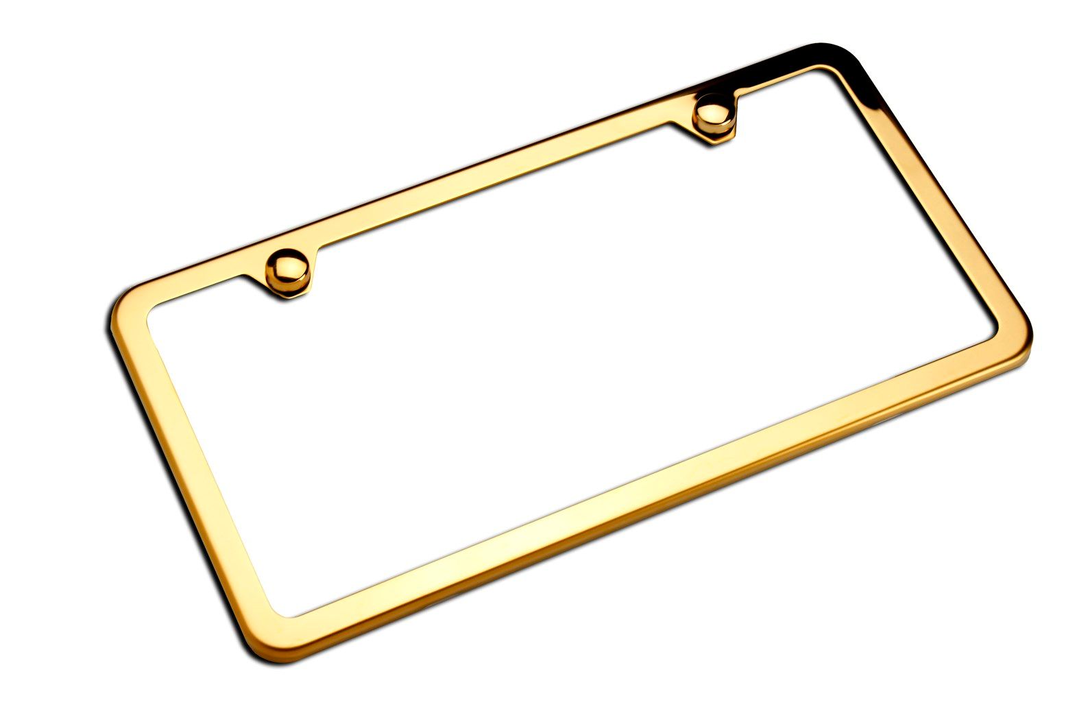 Polished Gold Titanium finish over Stainless Steel License Plate Frame ...