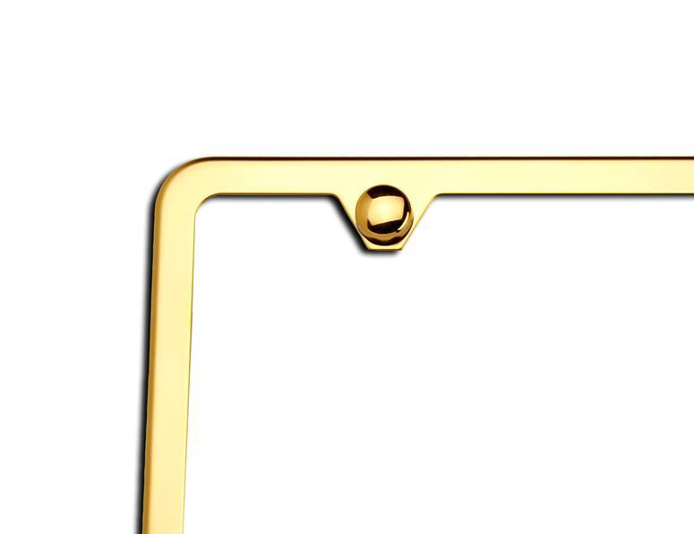 Polished Gold Titanium Finish over Stainless Steel License Plate Frame ...