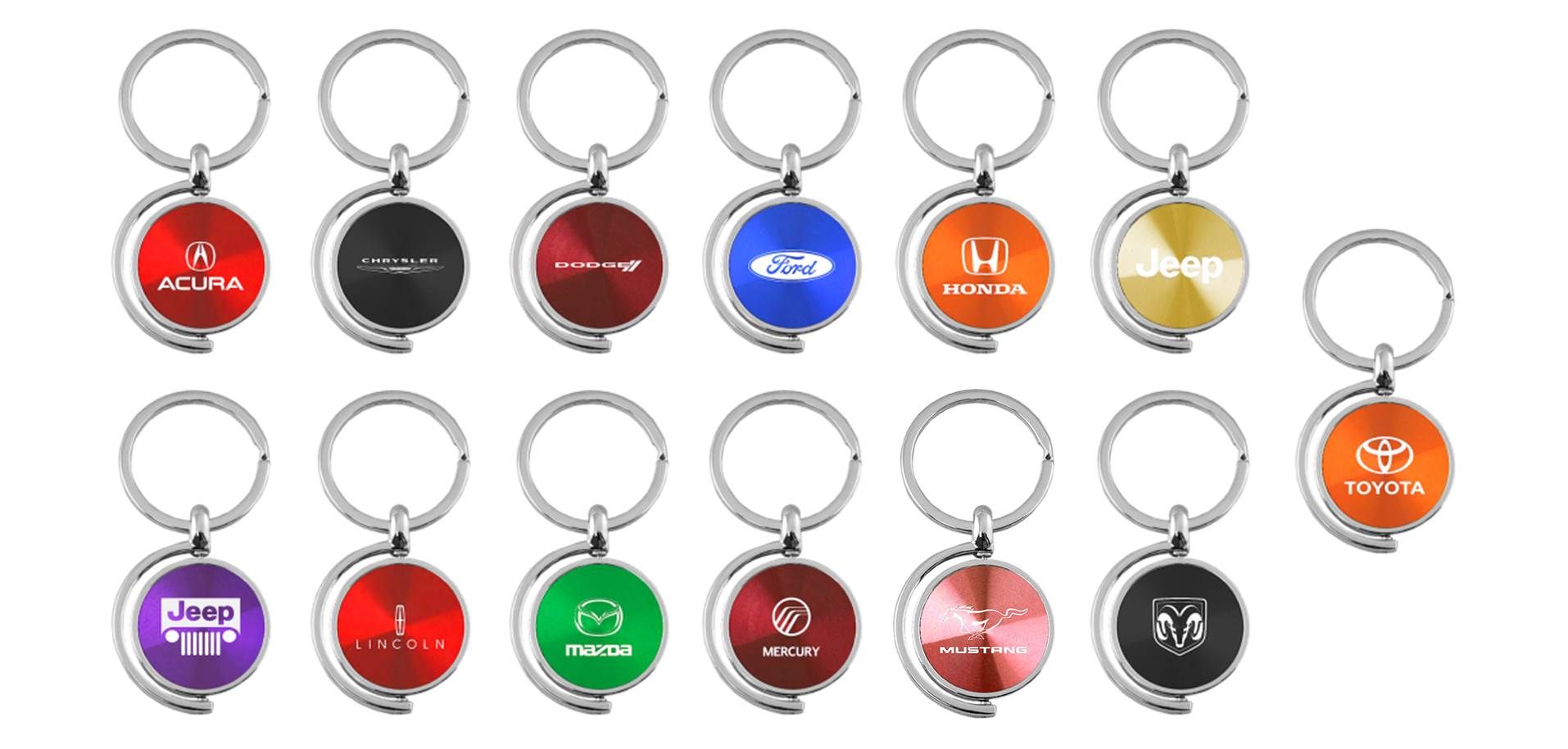 Colored Swirl Effect Spinning Keychains