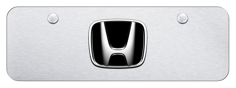 Honda Halfsize License Plate - Brushed plate with chrome/black logo ...