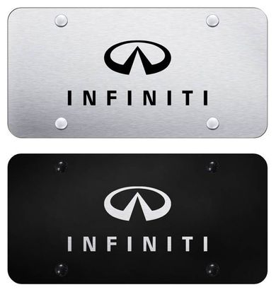 Infiniti Logo Name Laser Etched Front License Plates - INFINITI