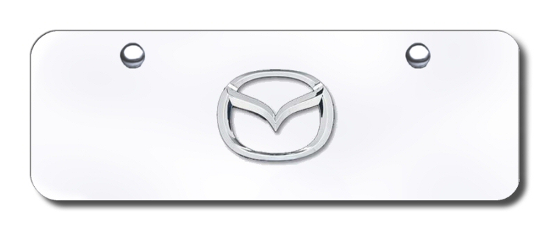 Mazda Logo License Plates (Vanity Logo Tags) - Half Size Chrome ...