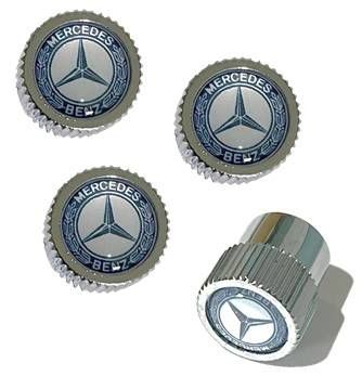 Mercedes Benz Crest Logo Valve Stem Tire Caps - TIRE VALVE STEM CAPS