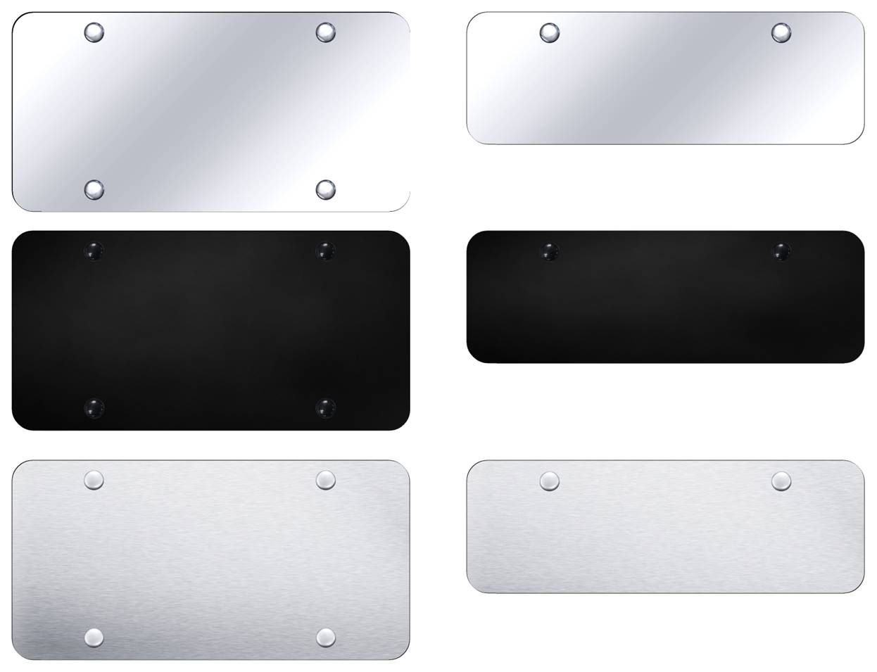 Plain Blank Stainless Steel License Plates - LICENSE PLATES