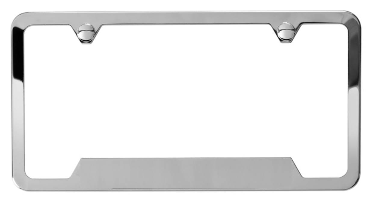 Polished Stainless Steel License Plate Frames - Notched Wide Bottom ...