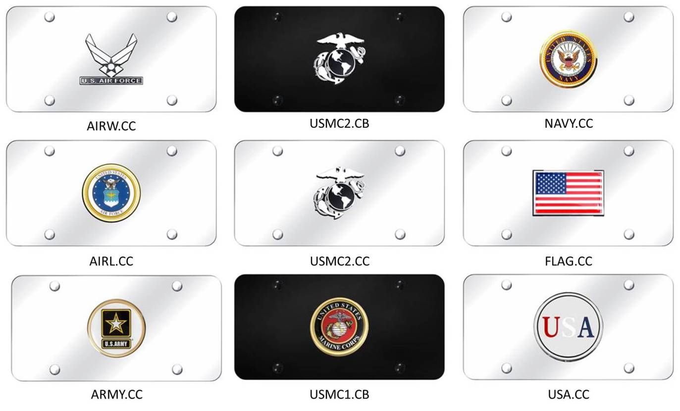 USA - Patriotic license plates (Vanity Logo Tags) - Military - Patriotic