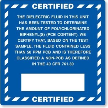 CERTIFIED INDUSTRIAL WASTE LABEL