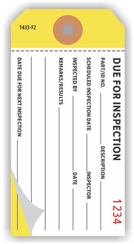 DUE FOR INSPECTION TAG