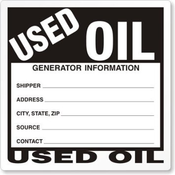 USED OIL LABEL