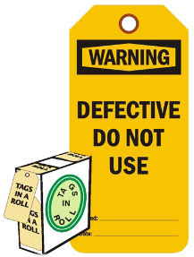 WARNING DEFECTIVE DO NOT USE (FL ORANGE)