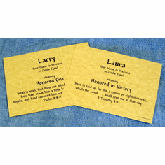 Christian First Name Gifts - Pocket Cards, Bookmarks, Plaques