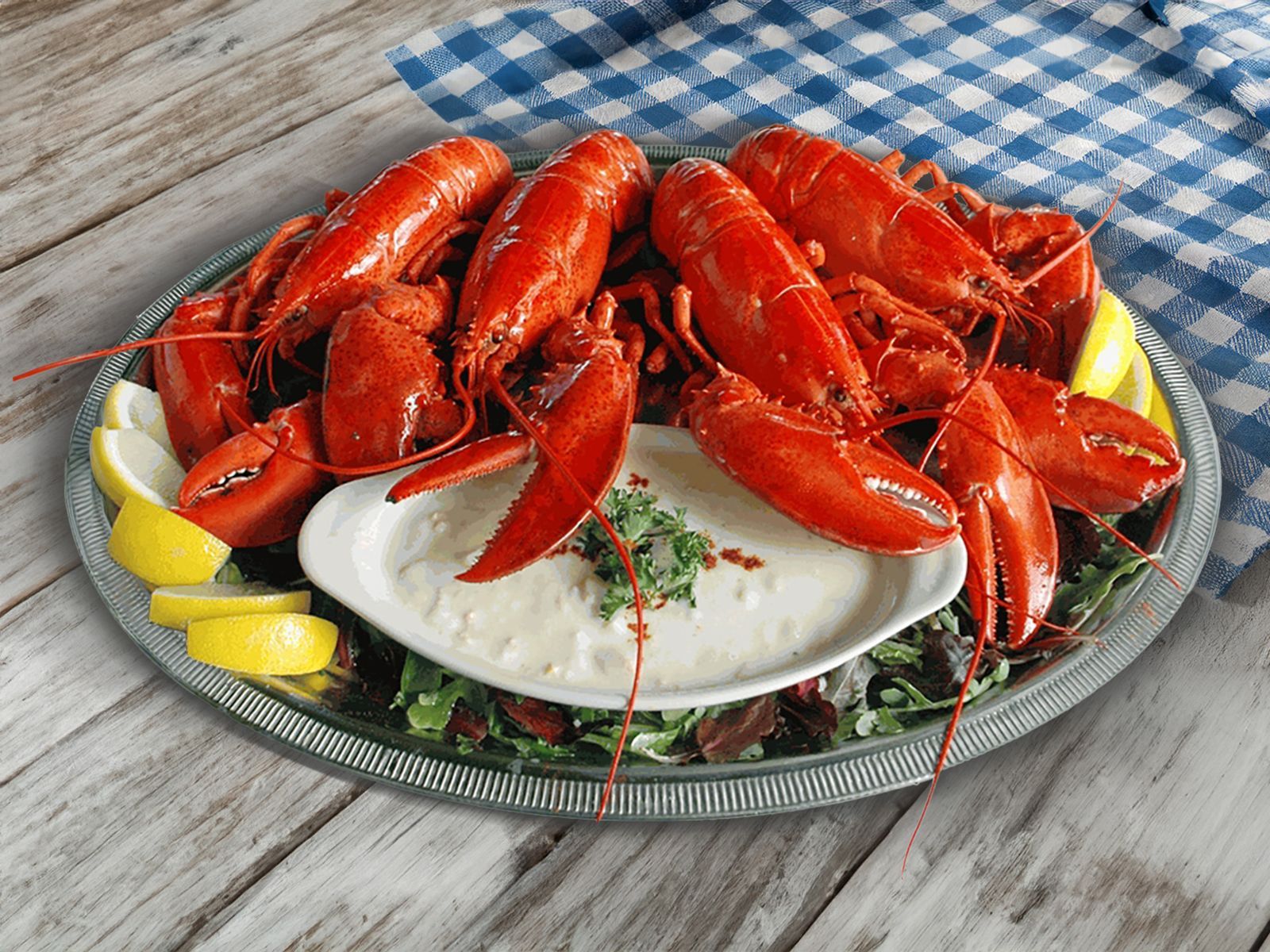 Four 2 lb. Lobsters & Clam Chowder With Free Shipping!