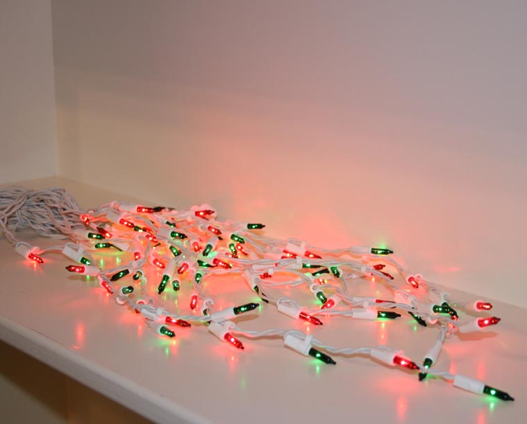 Red & Green Icicle Lights - Incandescent Bulbs, Wire w/ Alternating All ...