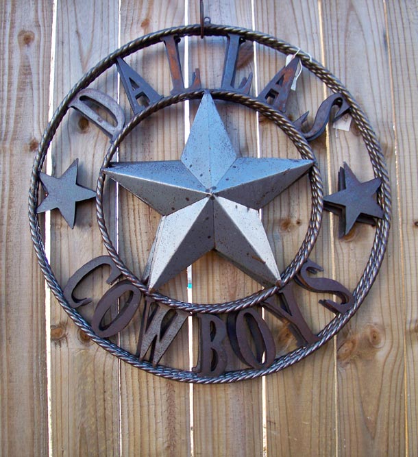 Wrought Iron Dallas Cowboys Star - Texas Star In Double Ropes w/ Dallas ...