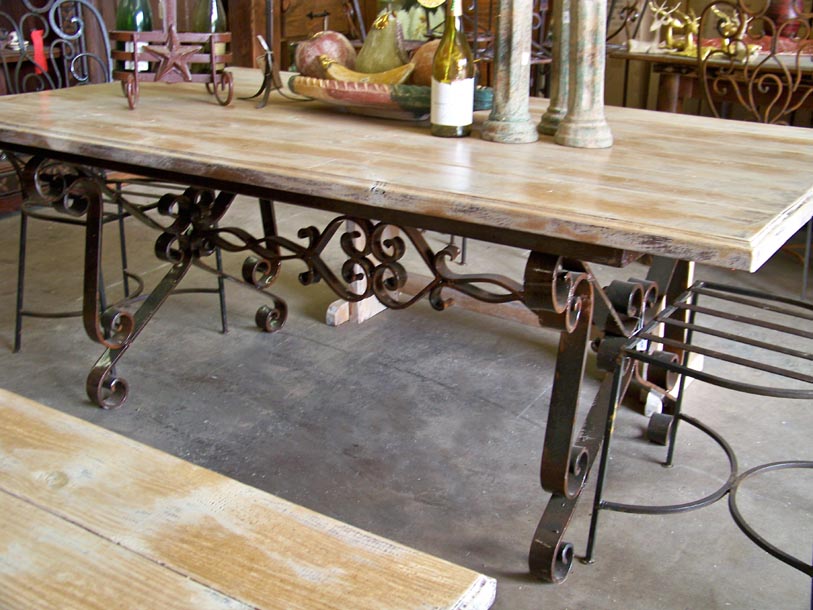 Wrought Iron Scroll Dining Table Base - Flat Wrought Iron Custom Base ...
