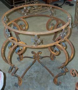 Wrought Iron Table Base - Wrought Iron Kitchen Table Base w/ Diamonds