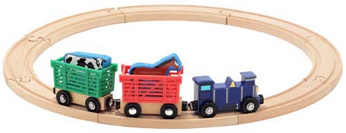 Farm animal train set store