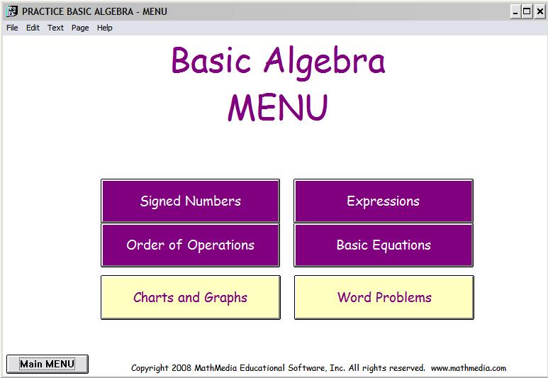 Basic Algebra Learning Section