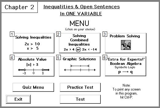 Chapter 2: Inequalities & Open Sentences in One Variable