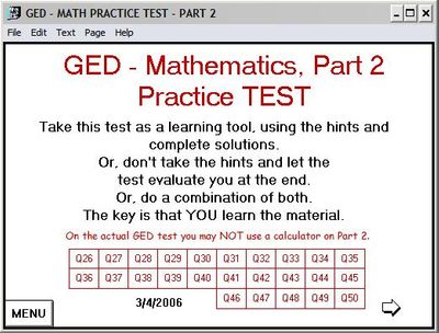 GED 2002 Math Test Part 2