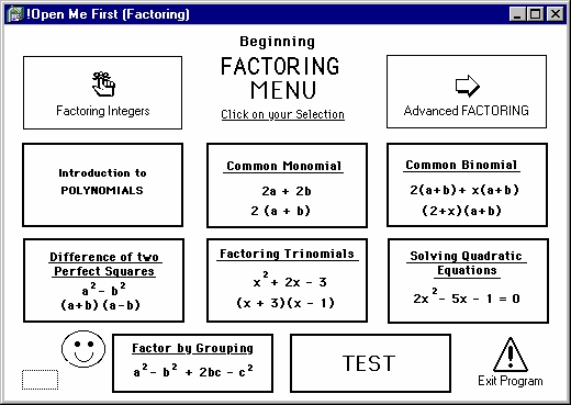 Program 2: "Factoring Polynomials"