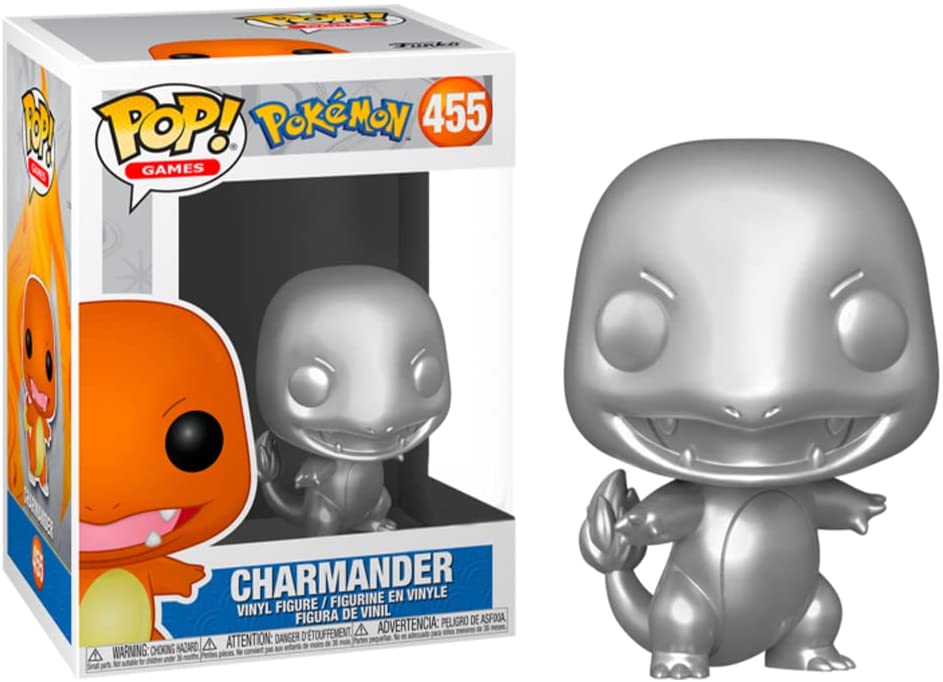 Funko PoP Pokemon - Silver Metallic Charmander Figure