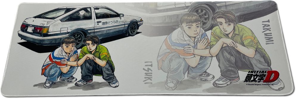 Initial D - Trueno AE86 w/ Takumi & Itsuki Mouse Pad / Playmat