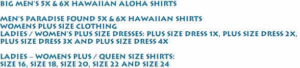 Ladies - Womens 1X - 2X - 3X & 4X Plus Size - Queen Size Clothing ...